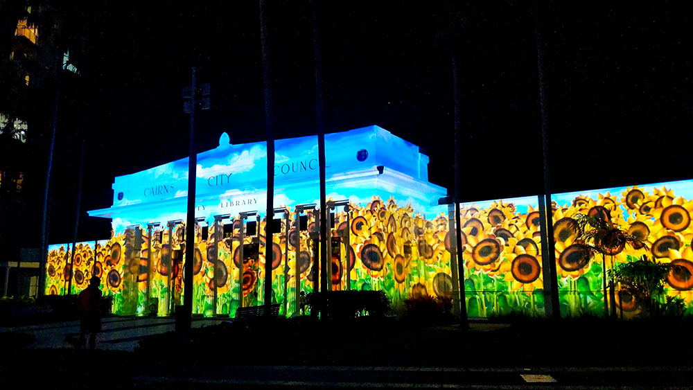 Cairns Library Projections | Building Light Show Australia - TDC Studio ...